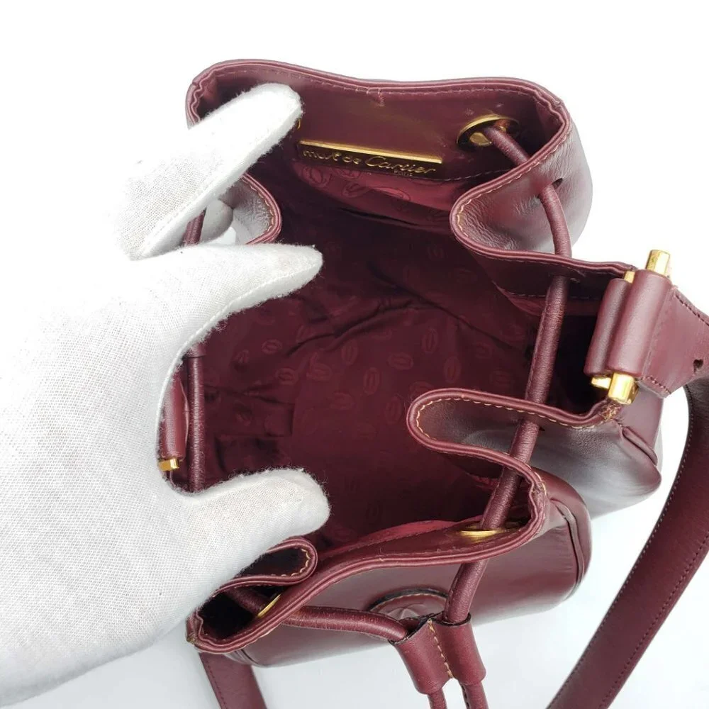Must de Cartier | Bags | 0 Authentic Must De Cartier Bordeaux Leather ...